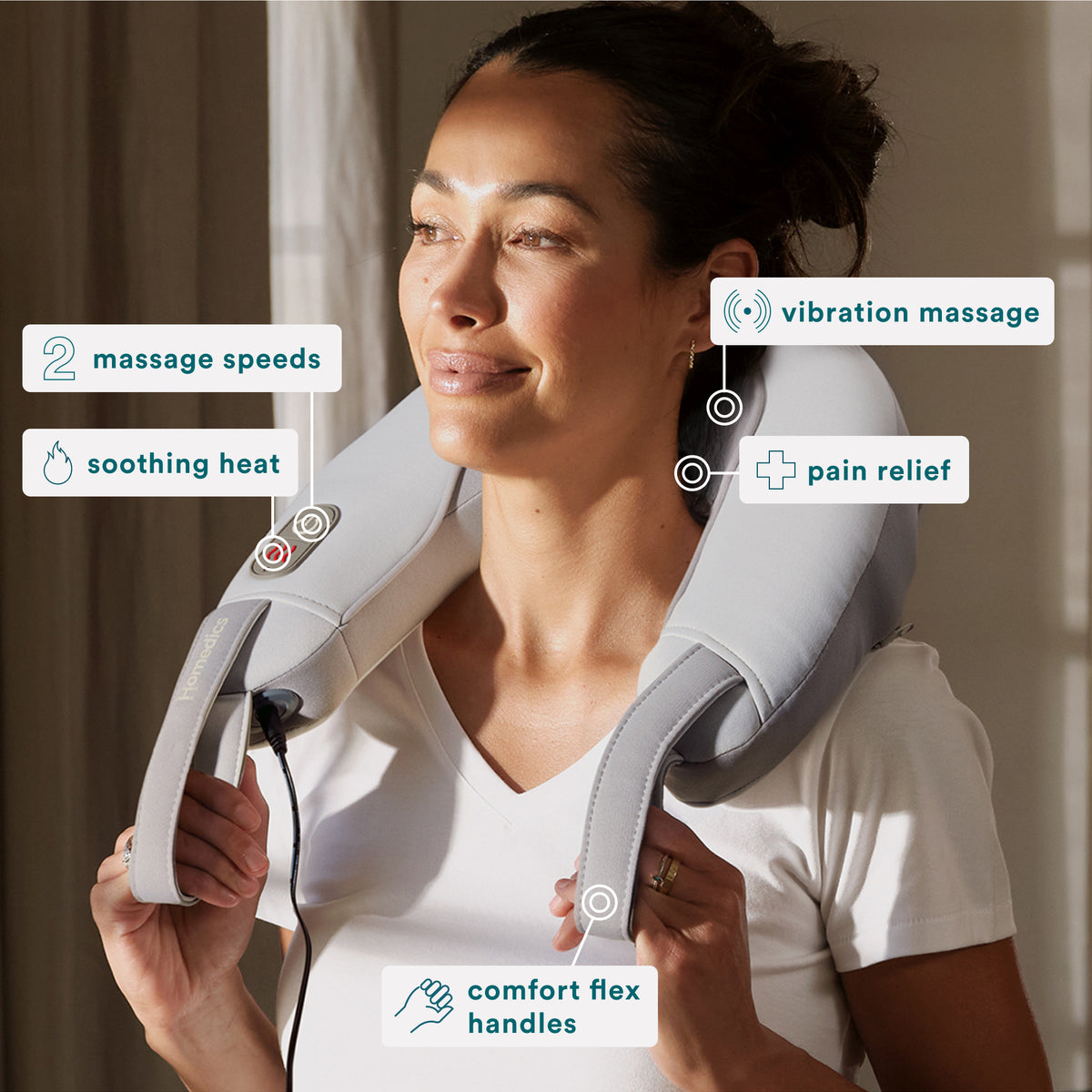 Vibration Neck Massager With Heat Grey Homedics 9732